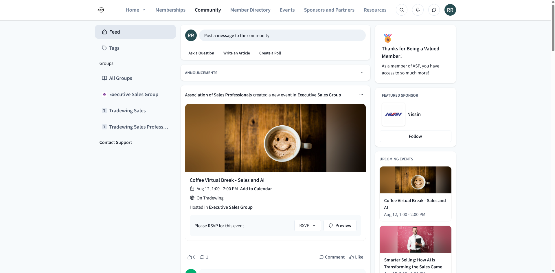 Tradewing - Community Engagement Platform